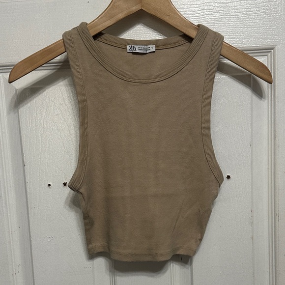 Zara | Tops | Zara Beige Sleeveless Tank Top | Poshmark